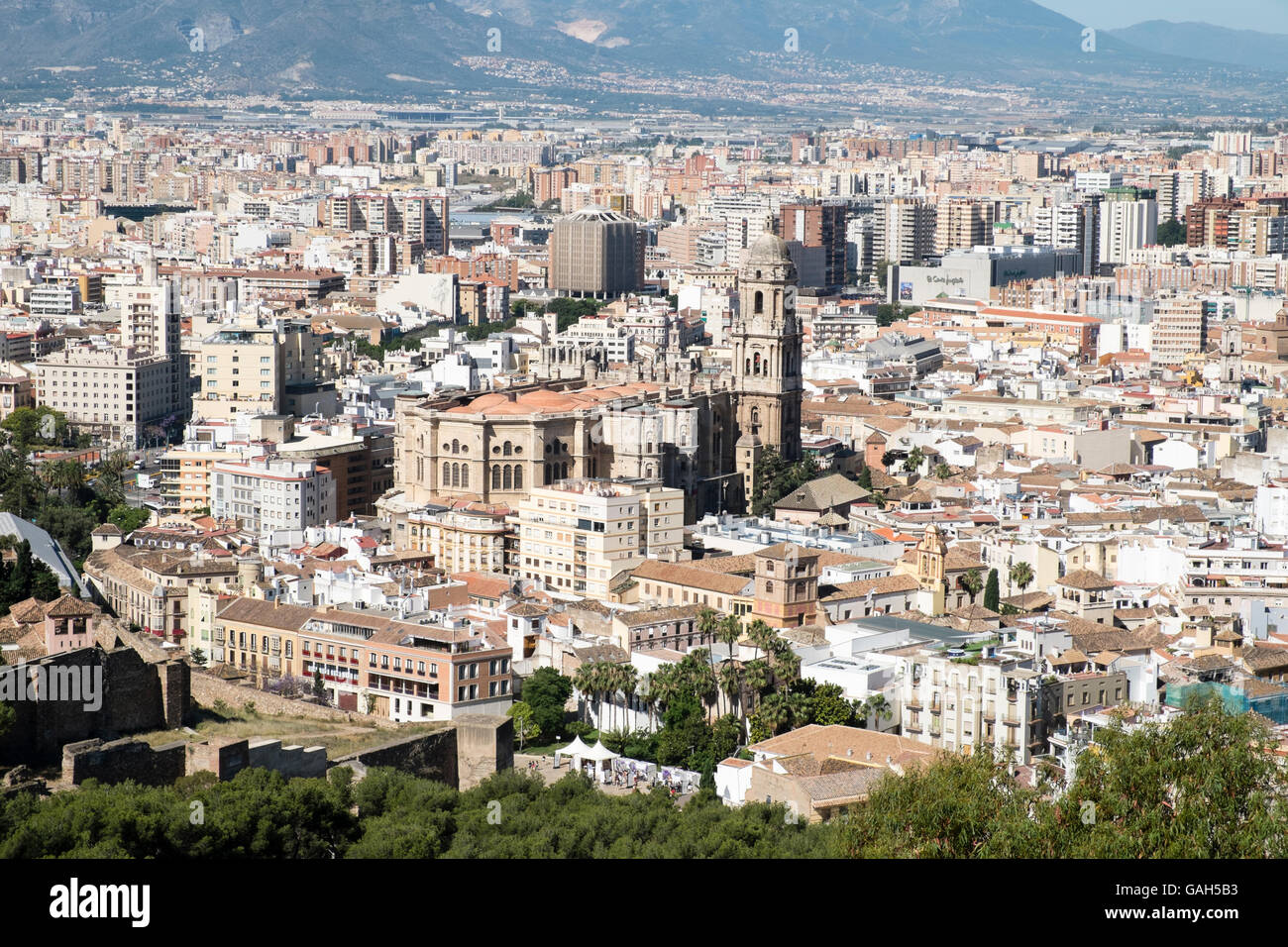 Málaga, view from monte de Gibralfaro. Andalusia, Spain Stock Photo - Alamy