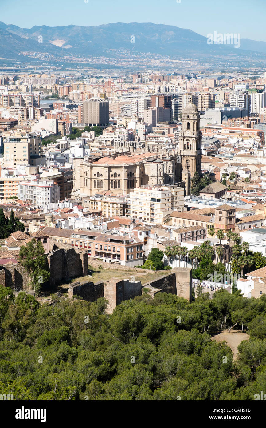 View from castillo de gibralfaro hi-res stock photography and images ...