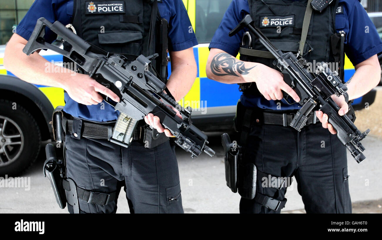 Members of the Greater Manchester Police armed response unit with the ...