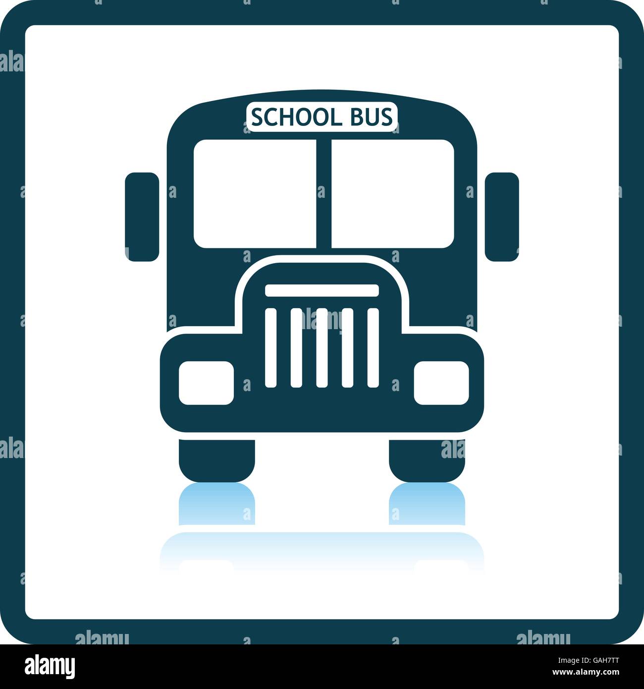 Icon of School bus. Shadow reflection design. Vector illustration Stock ...