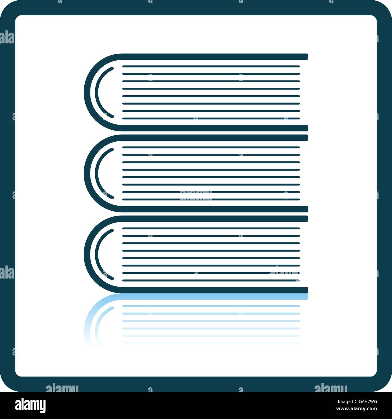 Icon of Stack of books. Shadow reflection design. Vector illustration ...