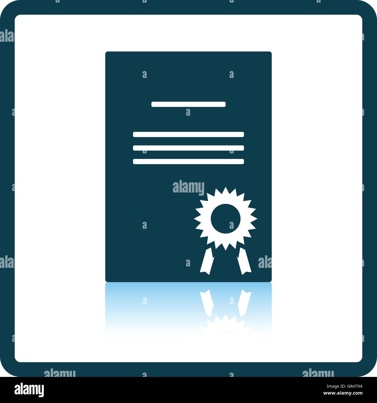 Icon of Diploma. Shadow reflection design. Vector illustration Stock ...