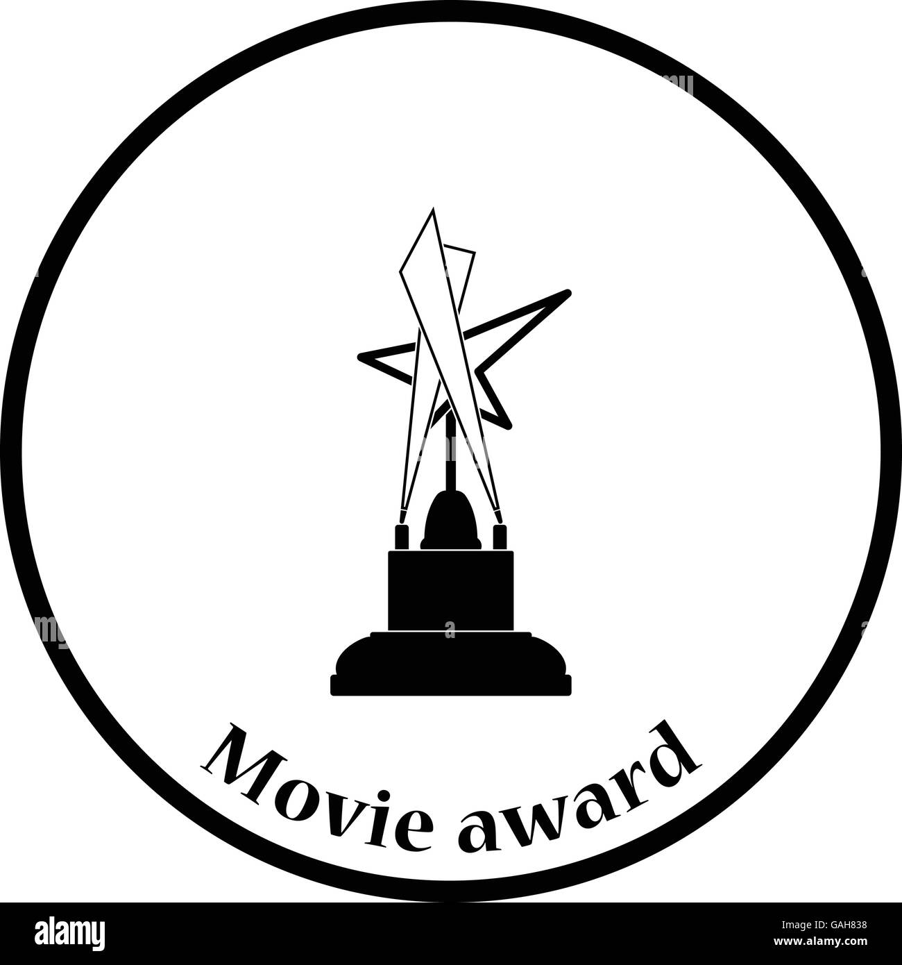 Cinema award icon. Thin circle design. Vector illustration Stock Vector ...