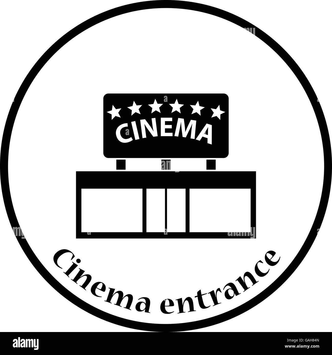 Cinema entrance icon. Thin circle design. Vector illustration Stock ...