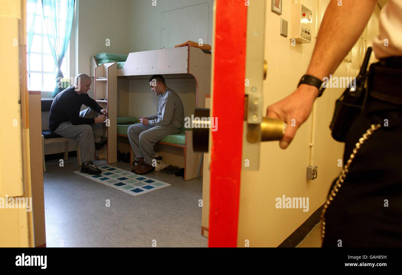 Prisoners playing cards in a cell at HMP Kennet in Maghull, Liverpool ...