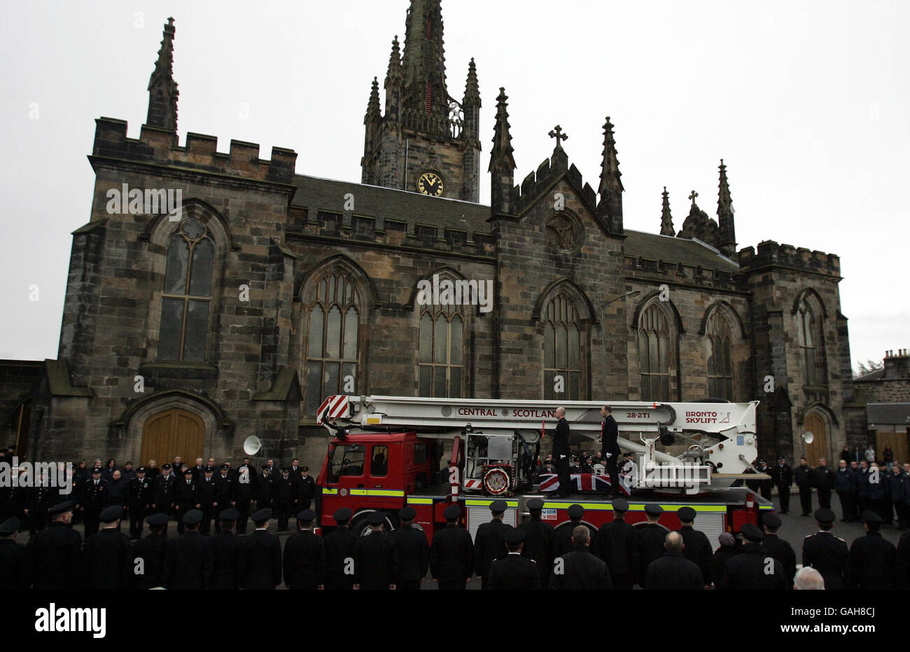 Fireman John Noble funeral Stock Photo - Alamy