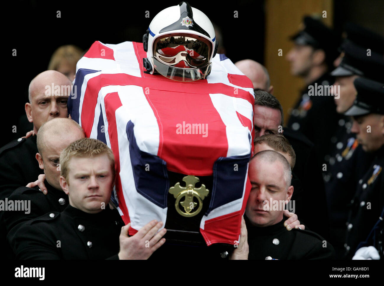 Fireman John Noble funeral Stock Photo - Alamy