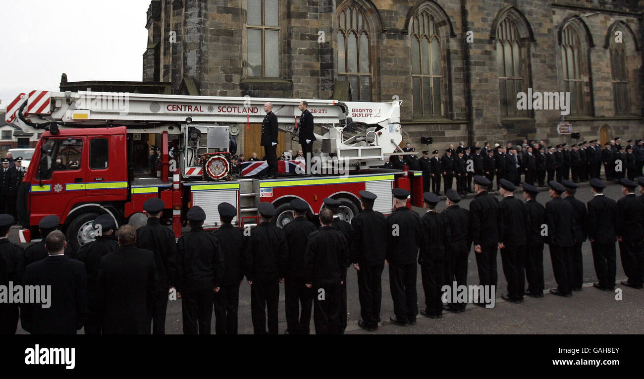 Fireman John Noble funeral Stock Photo - Alamy