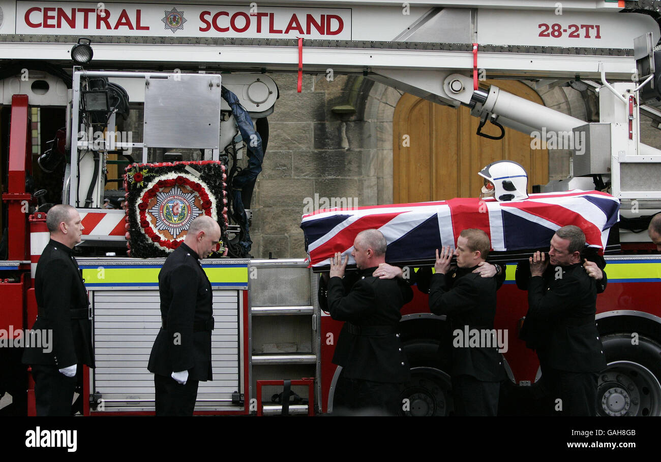 Fireman John Noble funeral Stock Photo - Alamy