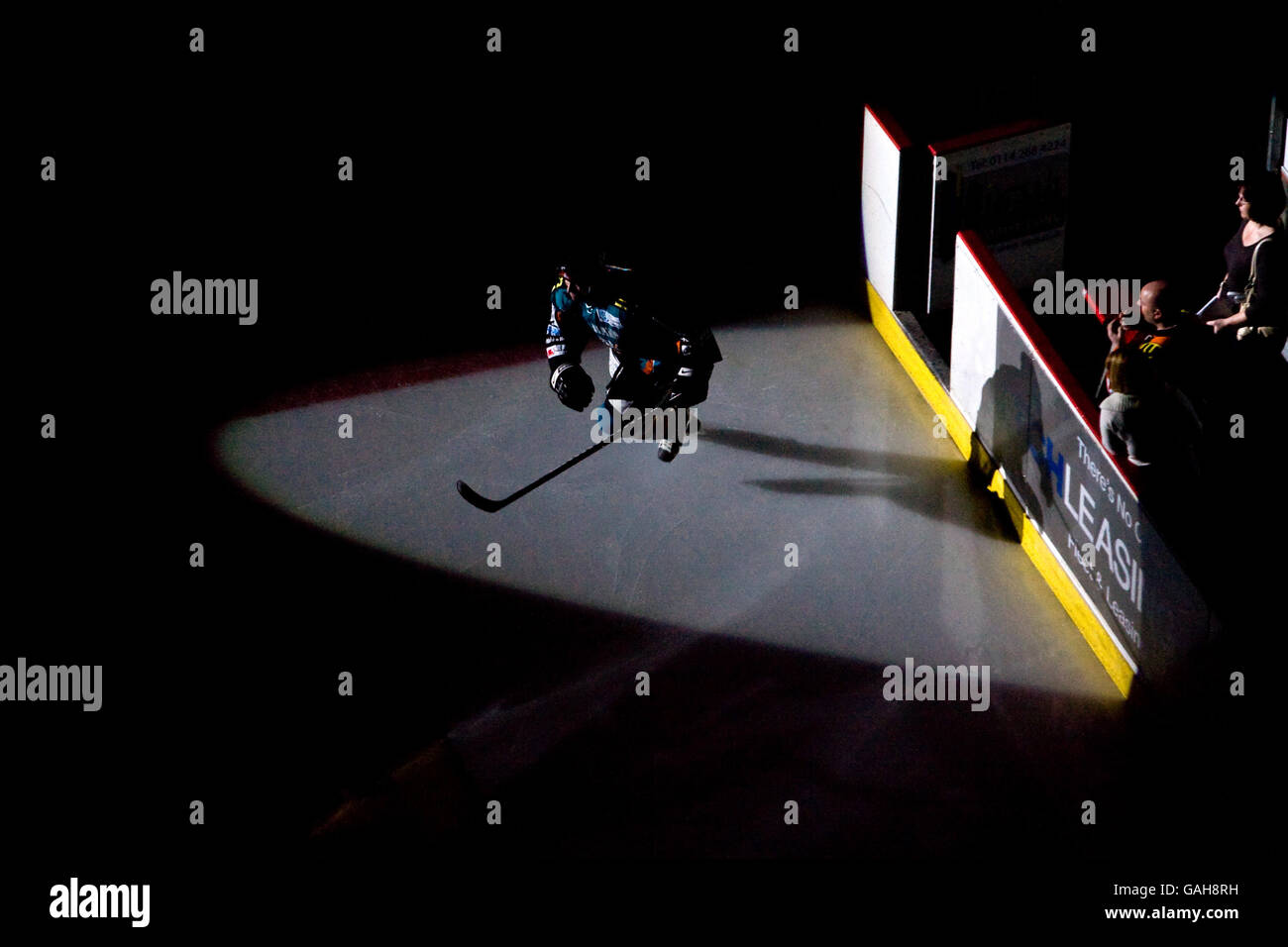 Sheffield Steelers' players make their way on to the ice during the ...