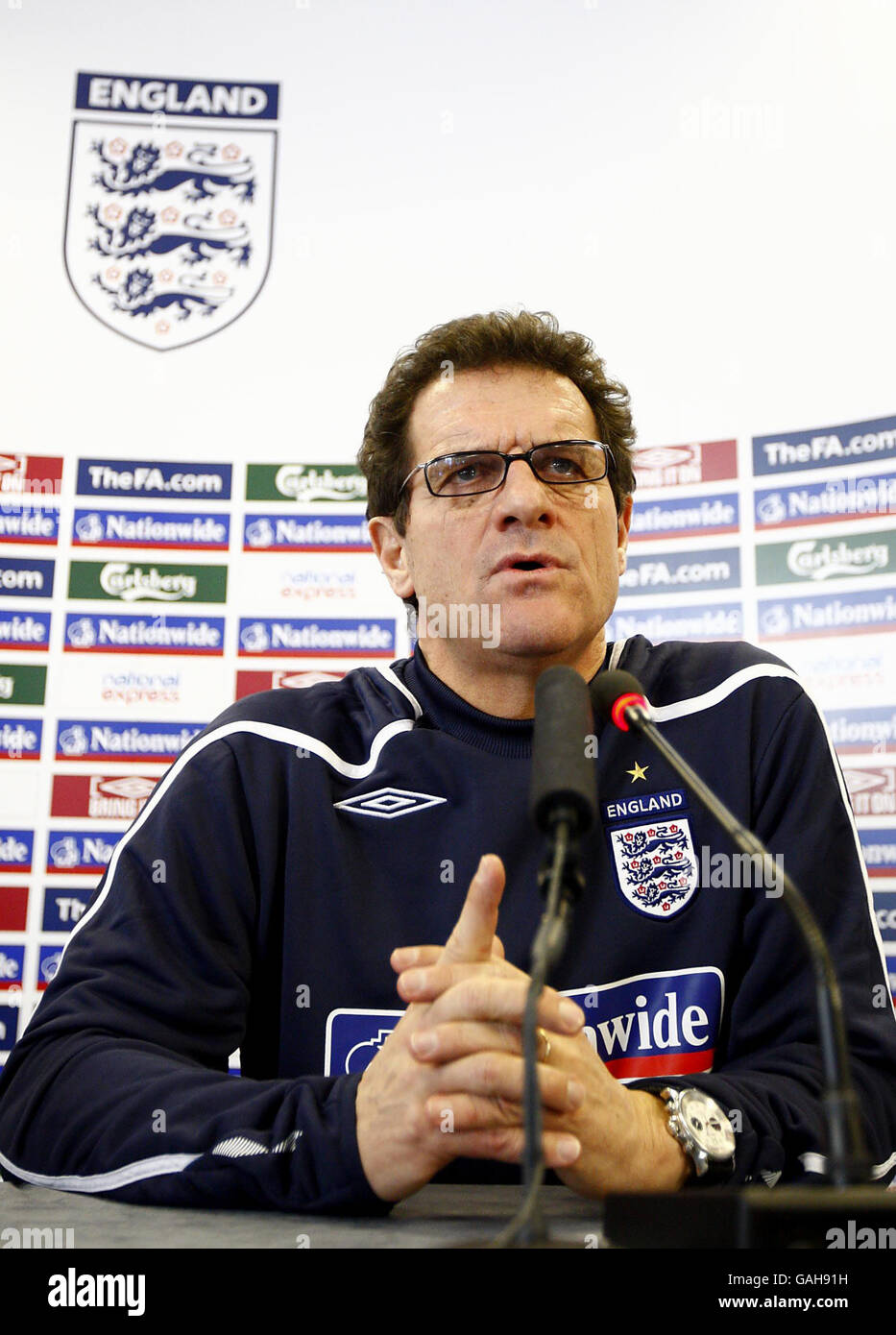 Soccer england half length mid top serious speak speaking england hi ...