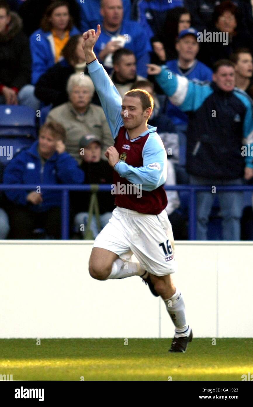 Burnleys ian moore celebrates scoring hi-res stock photography and ...