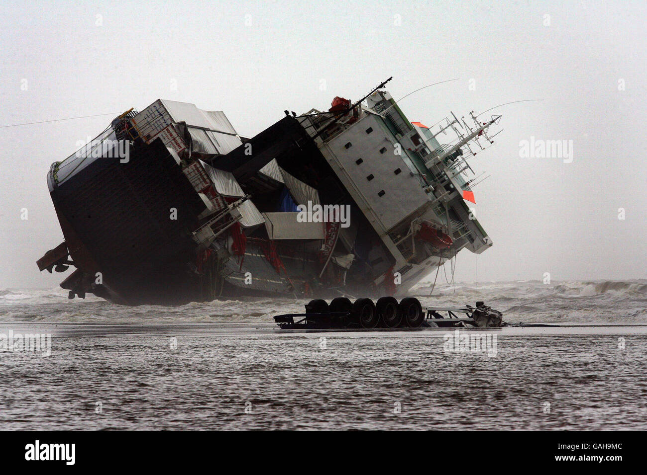 Stricken ferry runs aground at resort. The stranded Irish ferry ...