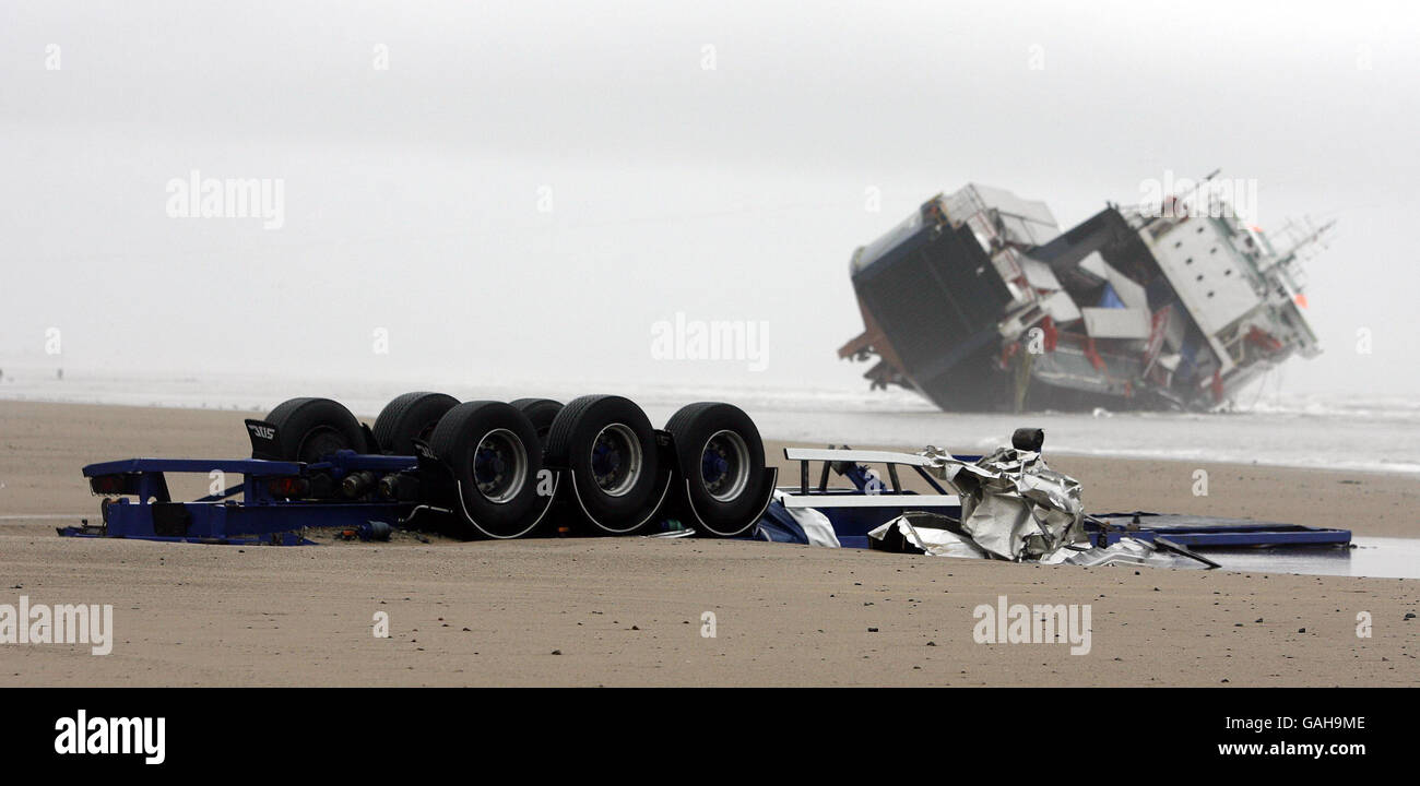 Container ship runs aground hi-res stock photography and images - Alamy