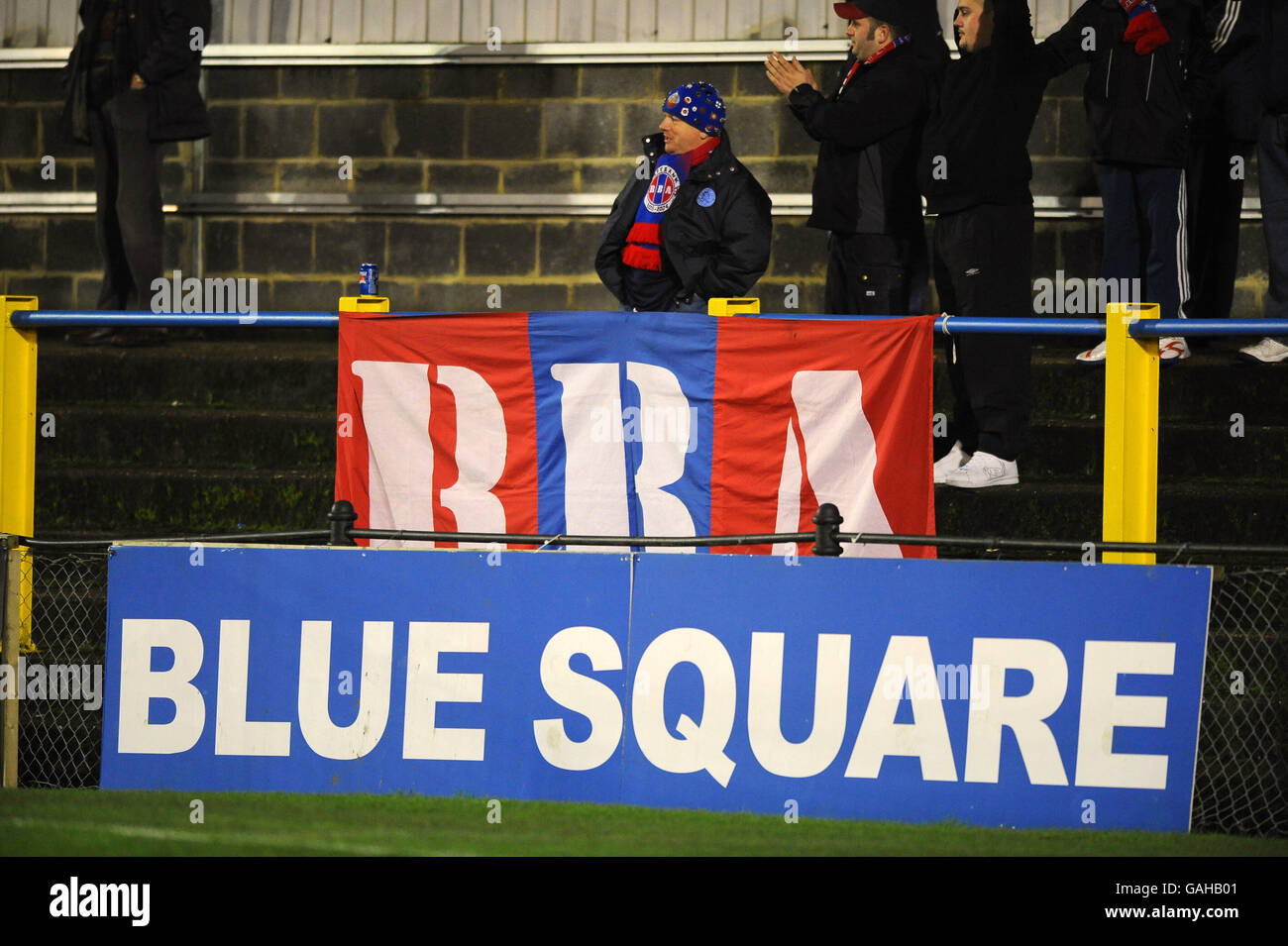 Football blue square premier signage banner fans fan board hi-res stock ...