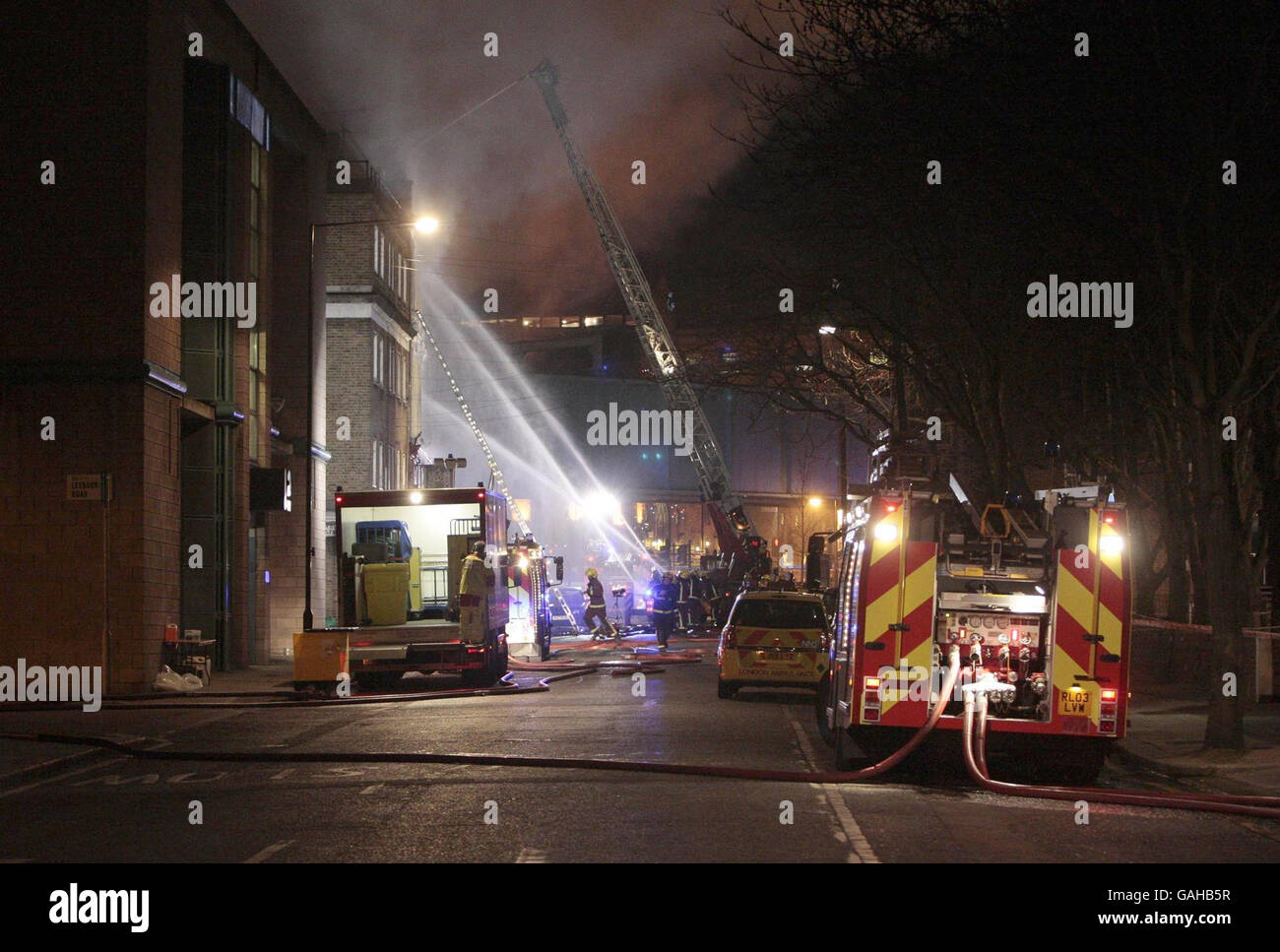 Major fire consumes famous market. Firemen tackle the blaze at the ...