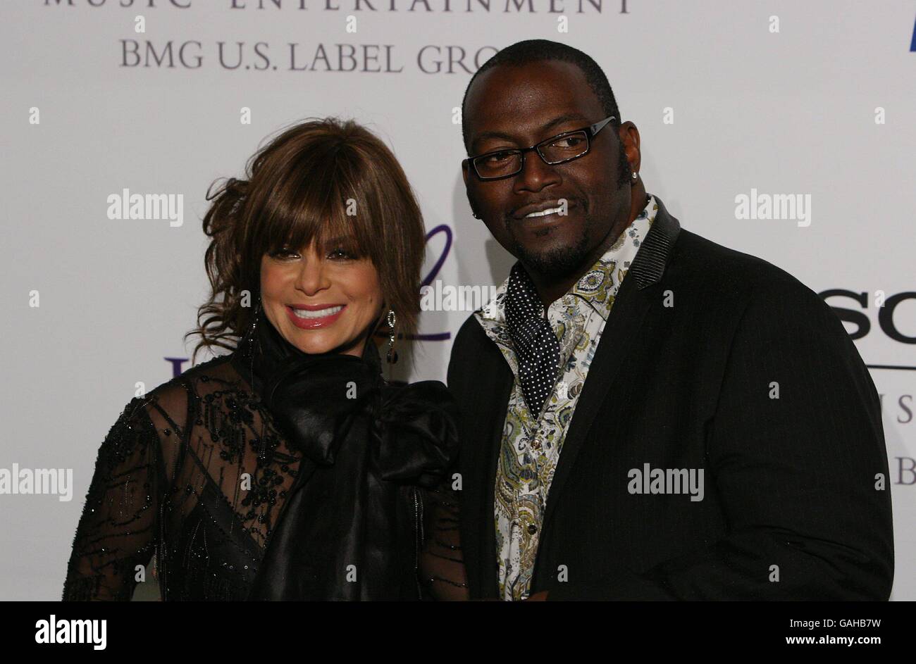 Paula Abdul and Randy Jackson arrive at the Carl Davis Pre-Grammy party ...