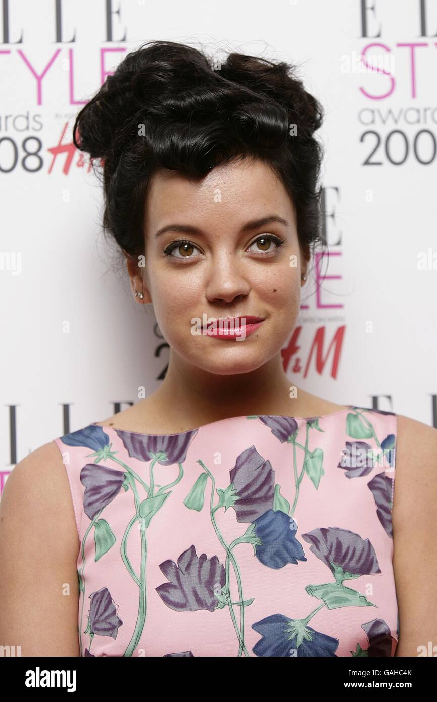 Lily allen arrives for the elle style awards 2008 hi-res stock ...