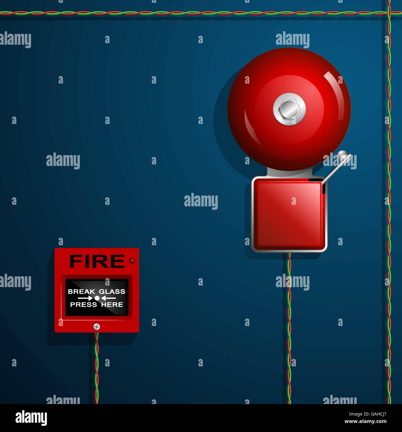 Vintage fire alarm box Stock Vector Images - Alamy