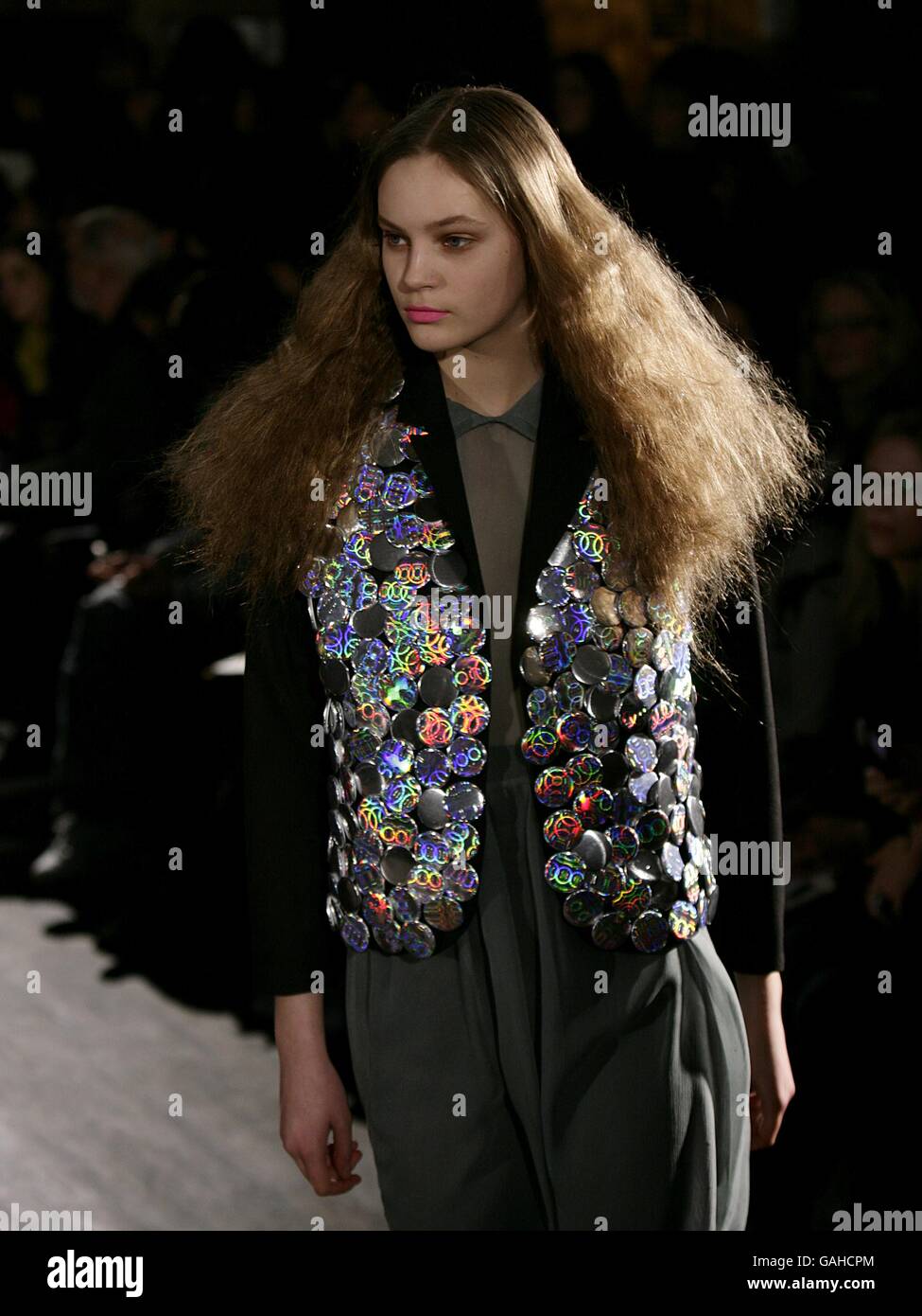 A model wears a creation by designer Peter Jensen, during London ...