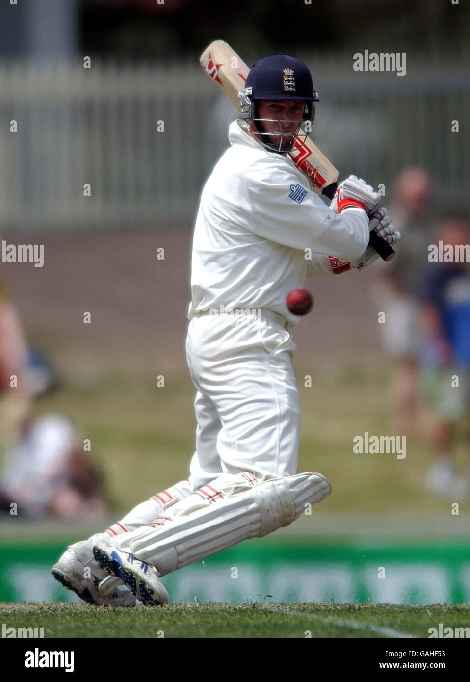 Englands john crawley in action against australia a hi-res stock ...