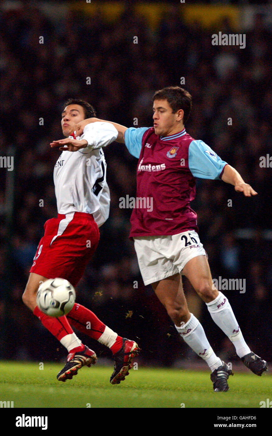 West Ham United's Joe Cole and Southampton's Fabrice Fernandes Stock ...