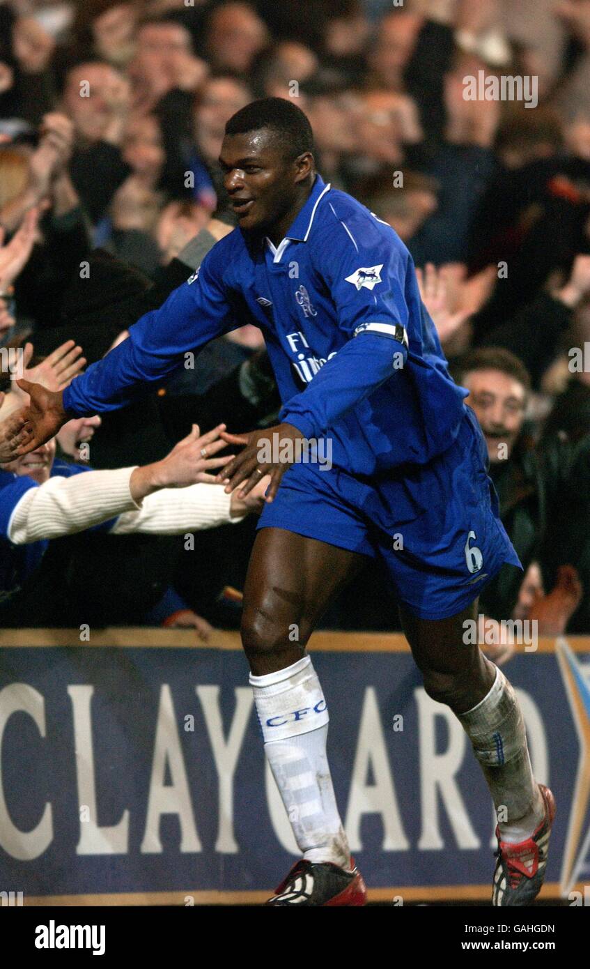 Chelsea's Marcel Desailly celebrates after scoring the second goal ...