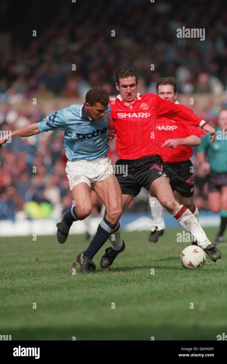 KEITH CURLE , MANCHESTER CITY AND ERIC CANTONA , MANCHESTER UNITED ...