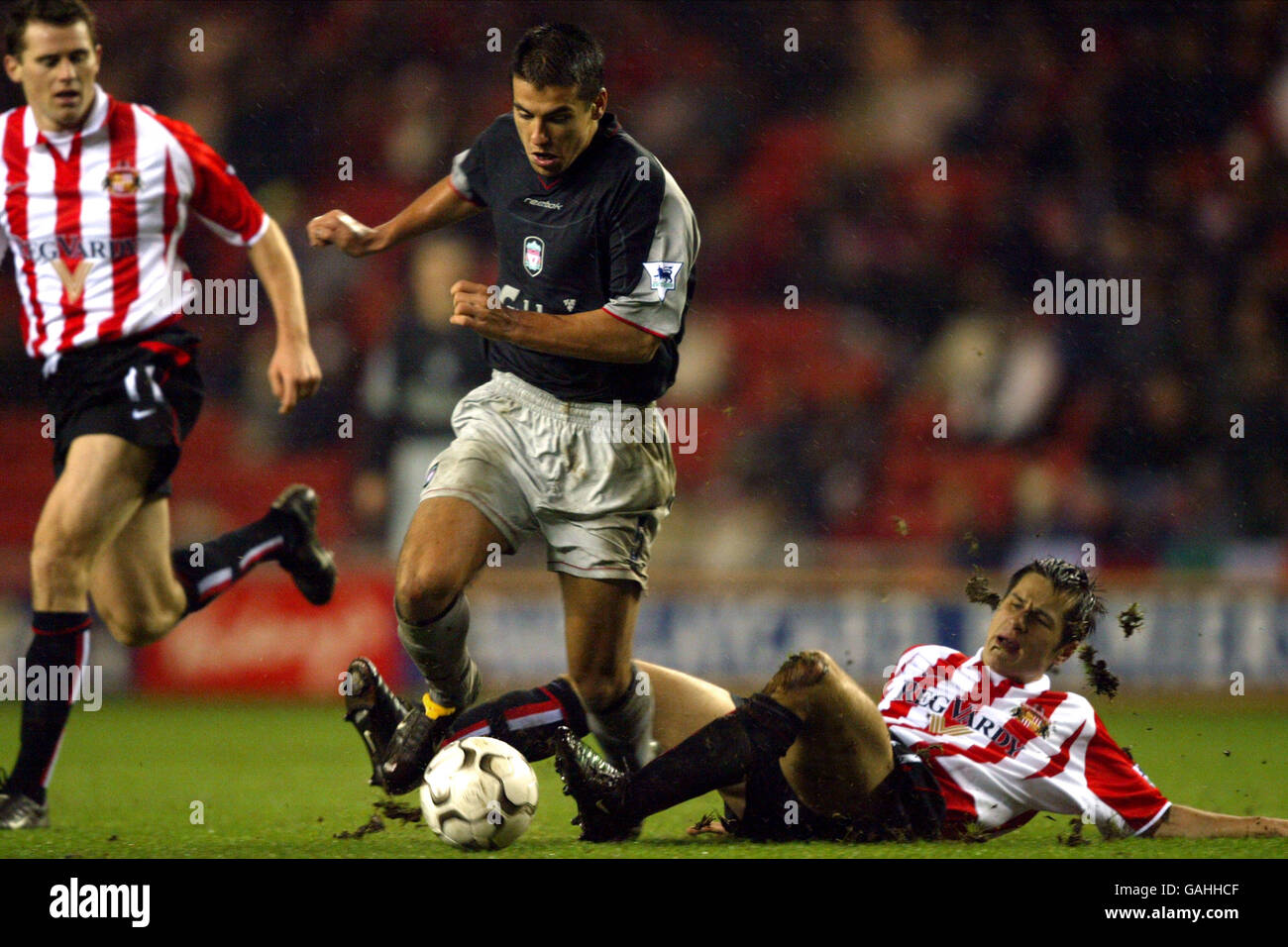 Sunderland's Michael Proctor tackle's Liverpool's MIlan Baros Stock ...
