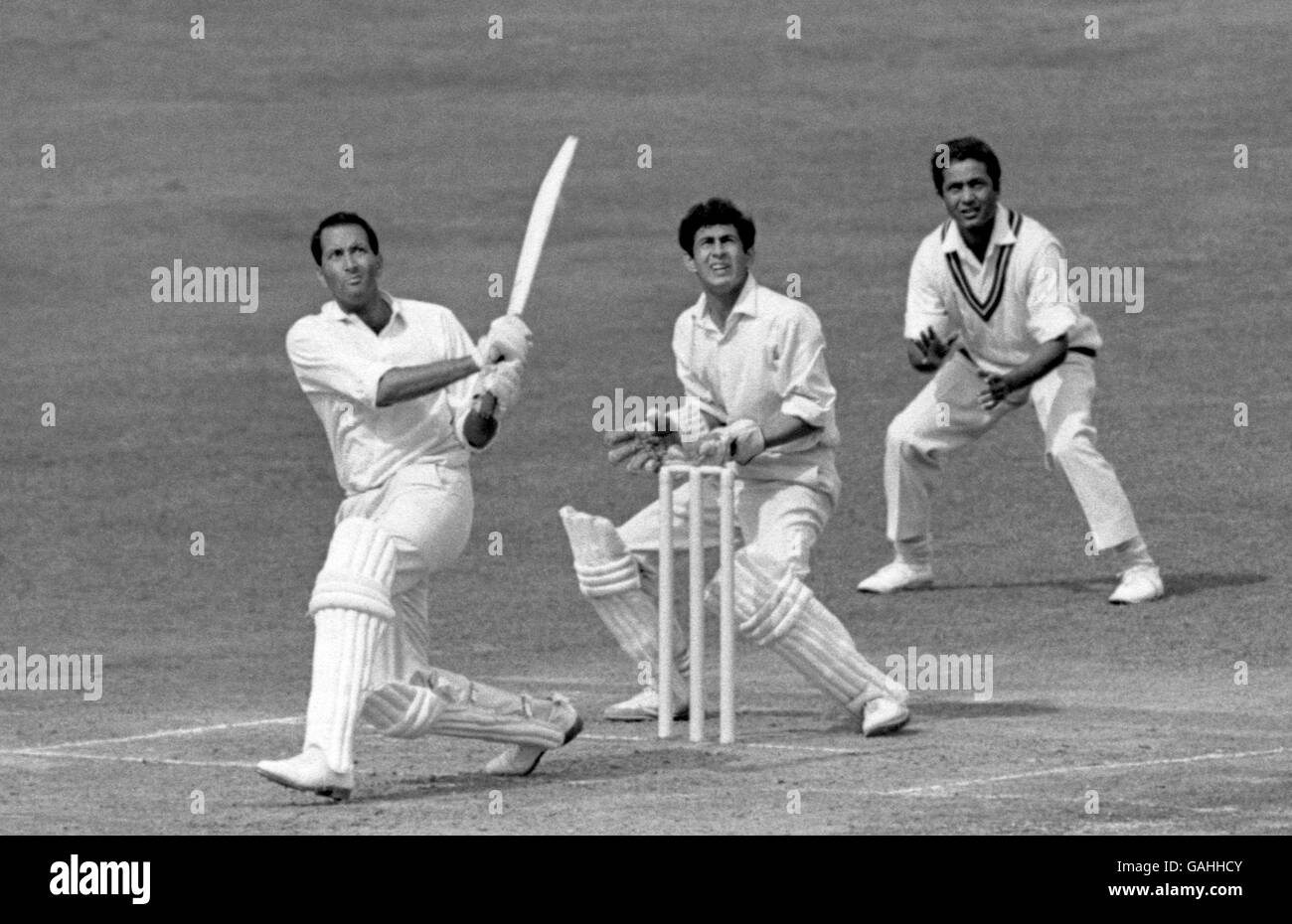 L r englands basil doliveira lofts the ball to the boundary hi-res ...