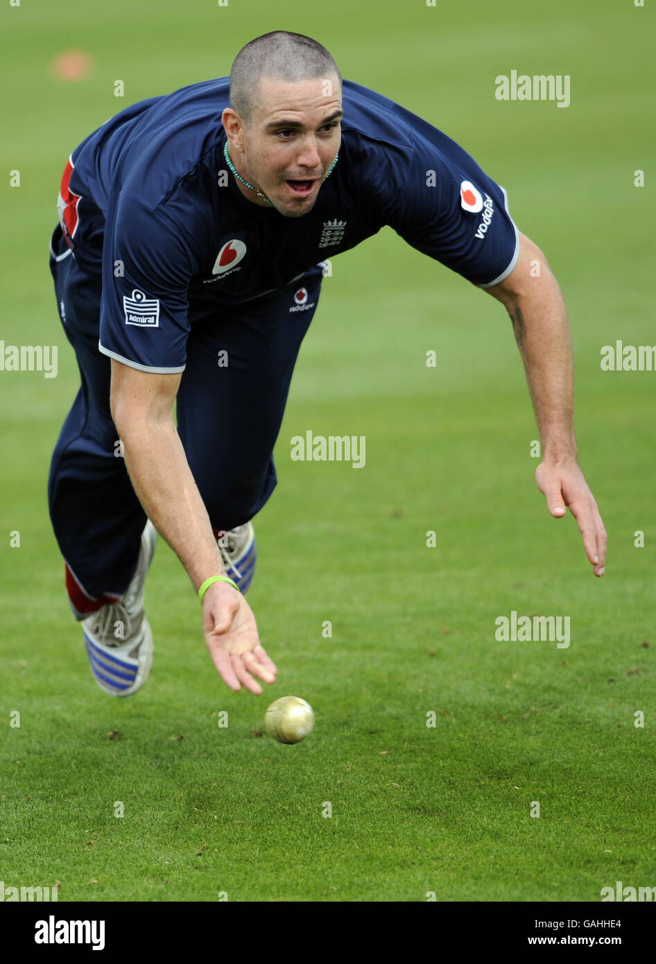 England's Kevin Pietersen during fielding practice at Lincoln University, Lincoln, New Zealand ...