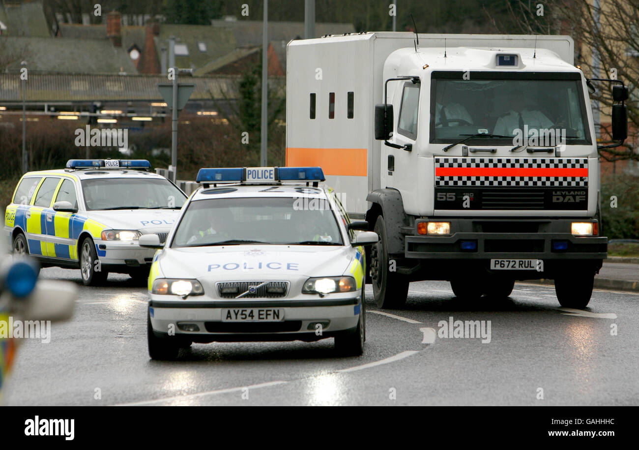 A police van carrying convicted serial killer Steve Wright arrives at ...