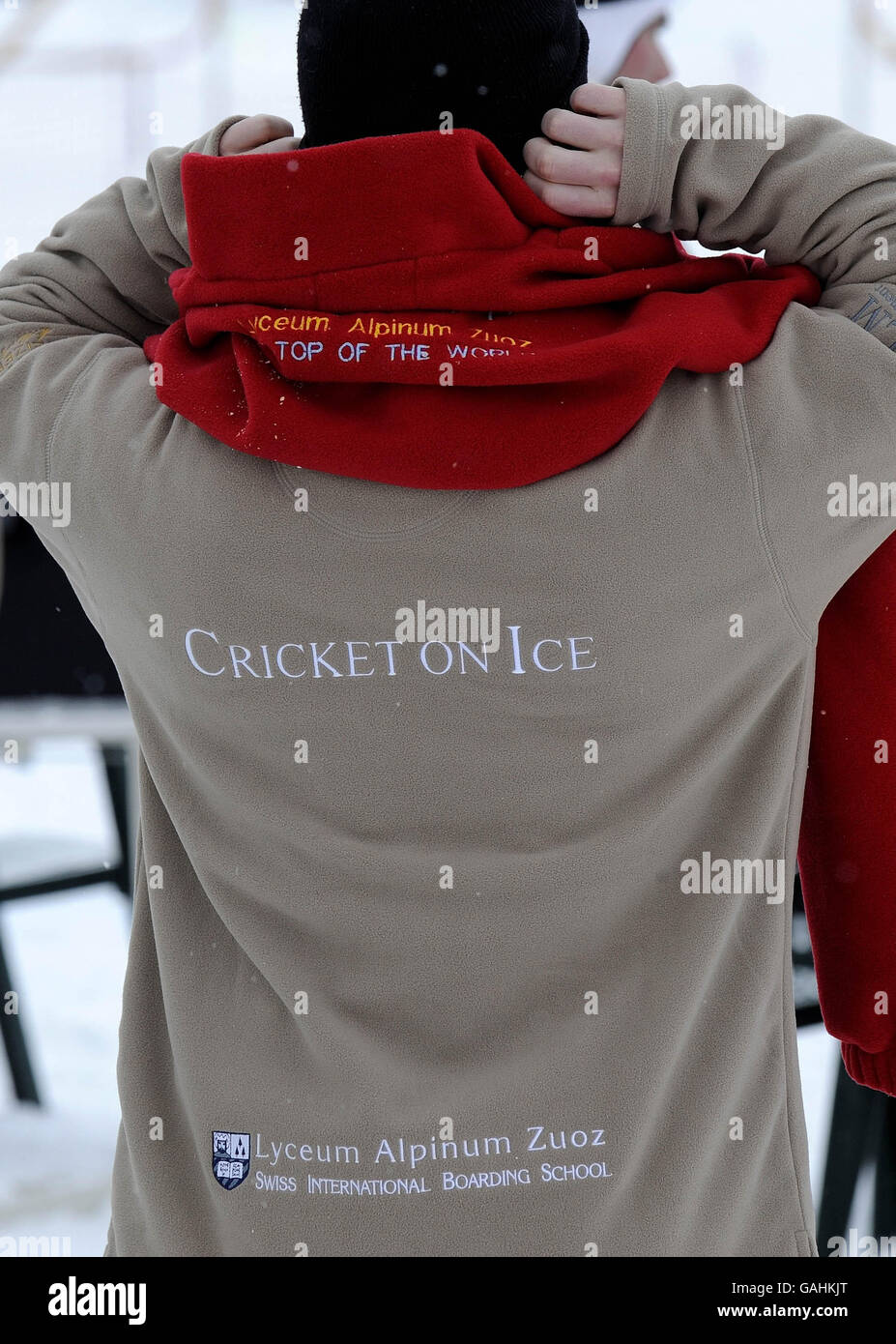 Cricket on Ice Festival - St Moritz. A player prepares for the 20th ...