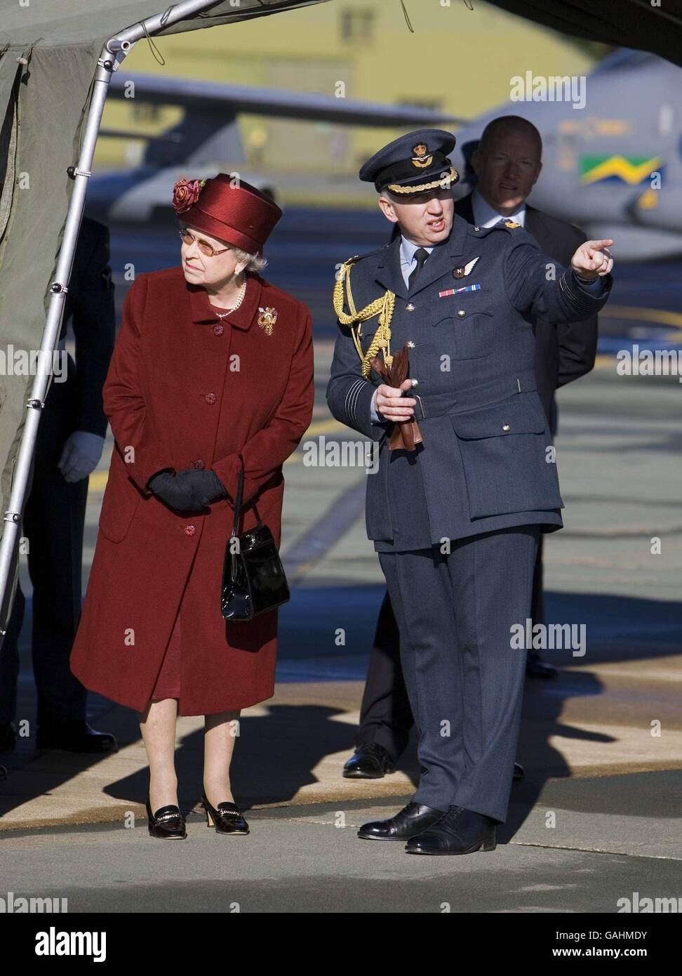 Britain's Queen Elizabeth II pictured during visits RAF Marham in ...