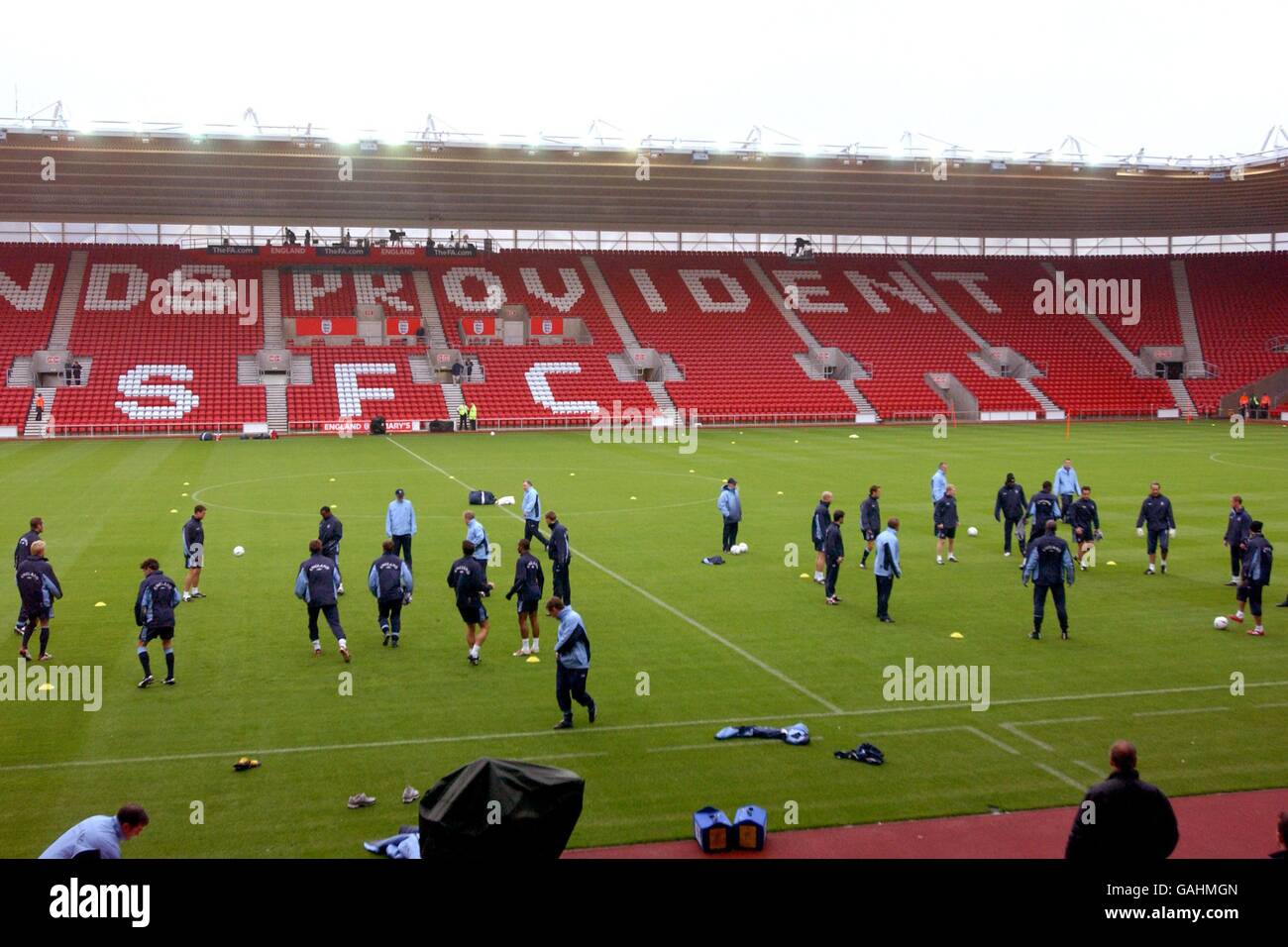 England Football Training. England players during training at St.Marys ...