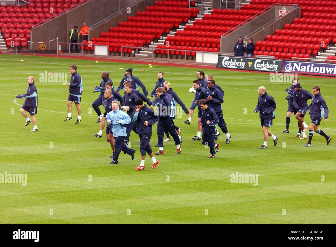 England Football Training. England players during training at St.Marys ...