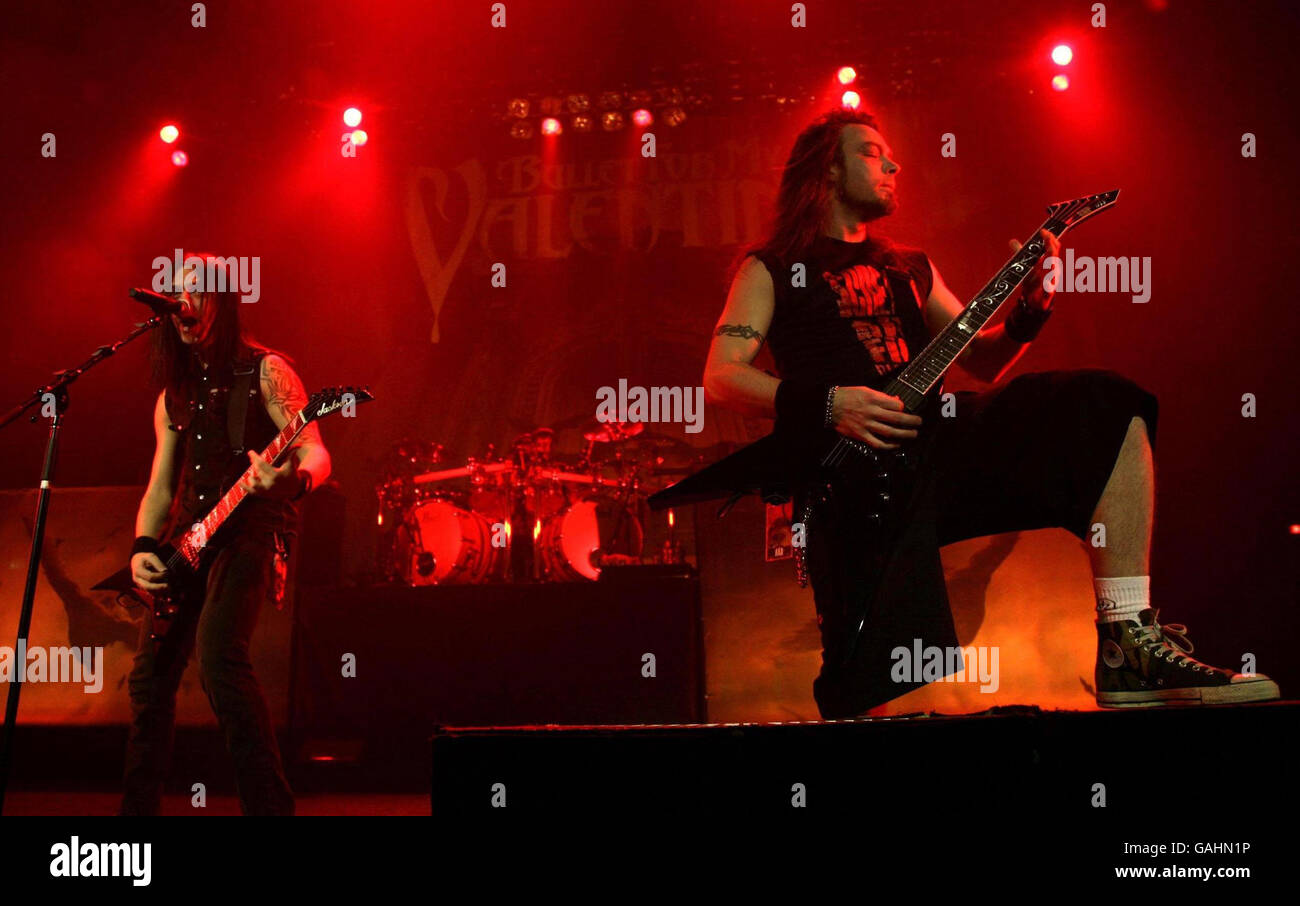 Welsh rock band Bullet For My Valentine in concert at Brixton Academy ...