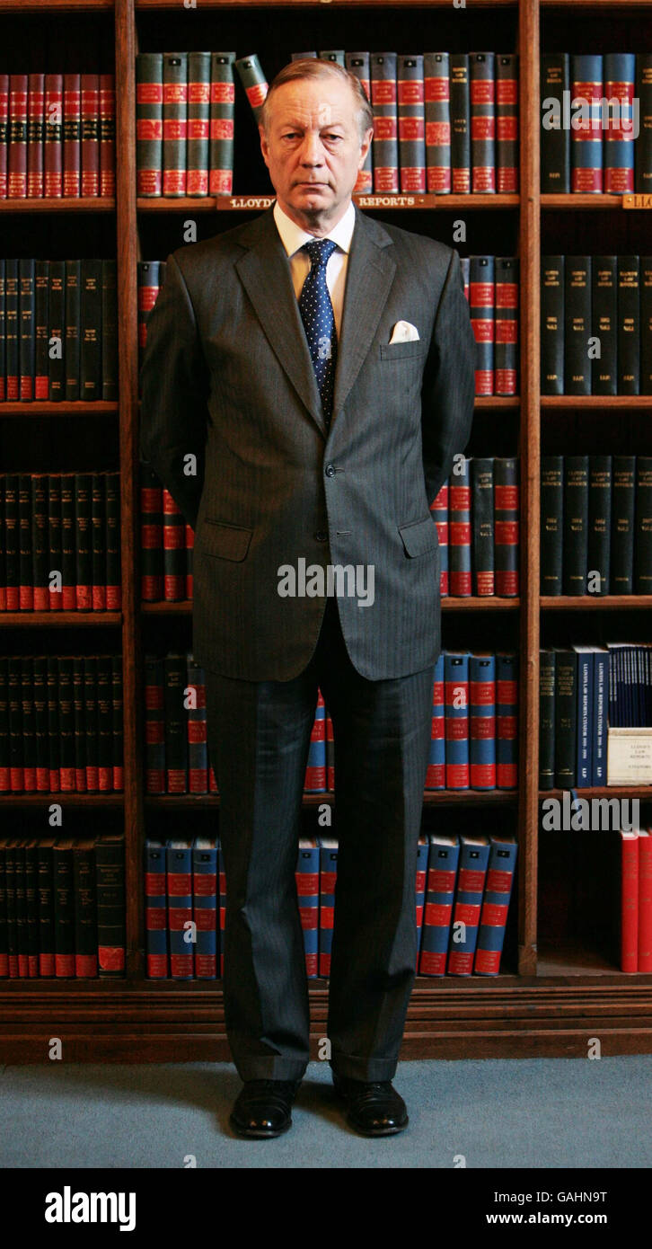 Mr Justice Bennett in the library of the Royal Courts of Justice Stock ...