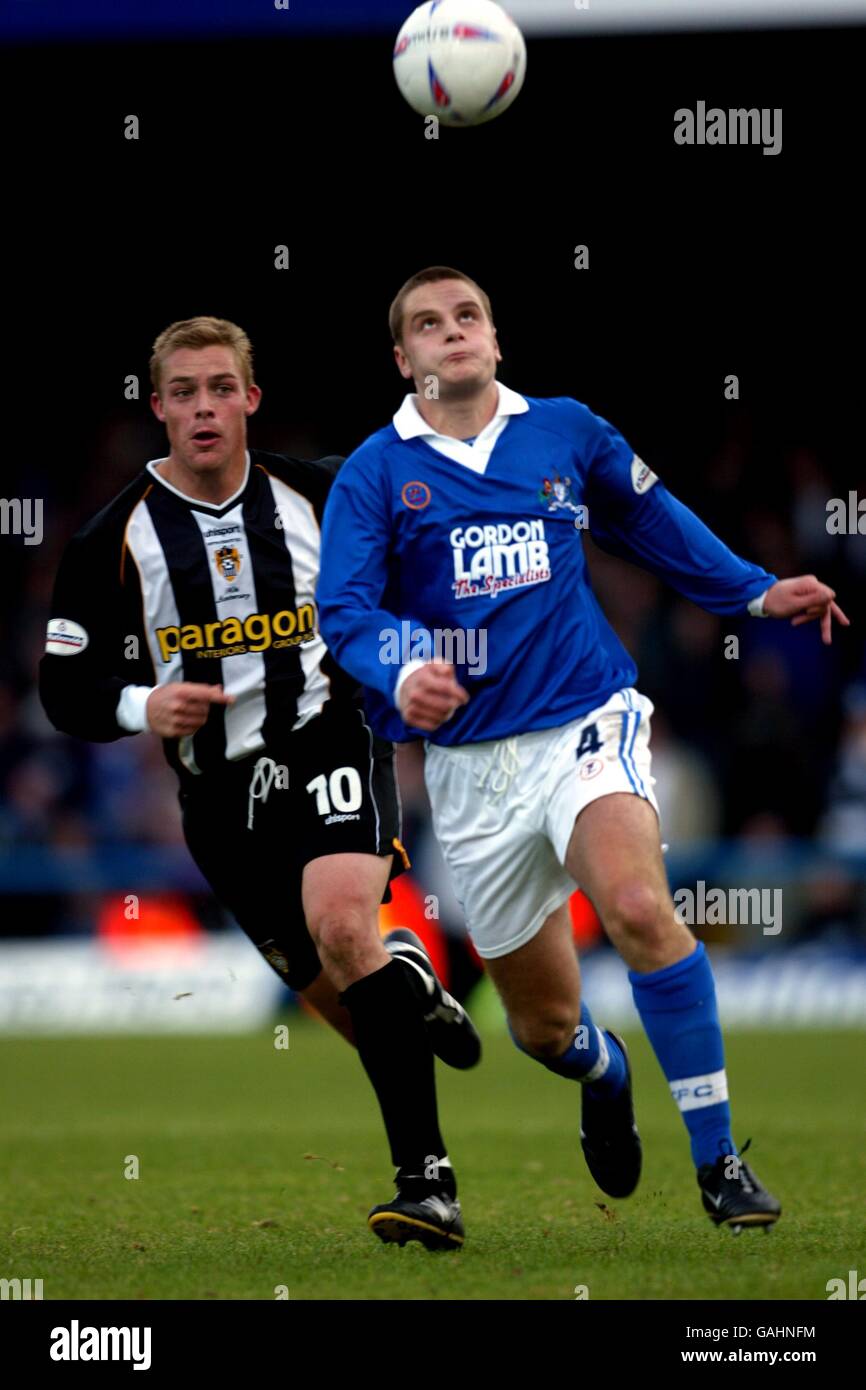 Chesterfield's Kevin Dawson and Notts County's Danny Allsopp battle for ...