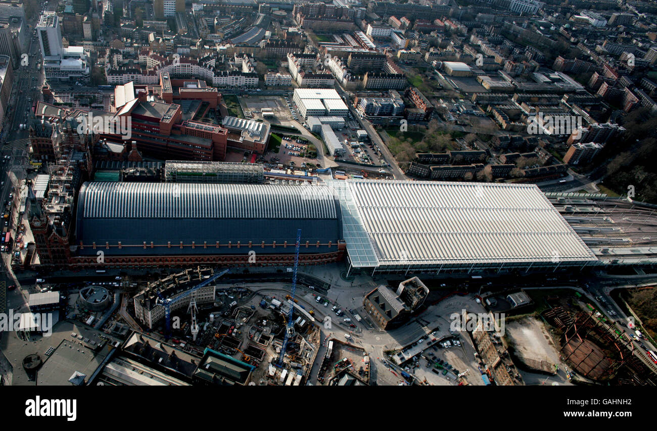 Aerial View of St Pancras International Station. An aerial view of St ...