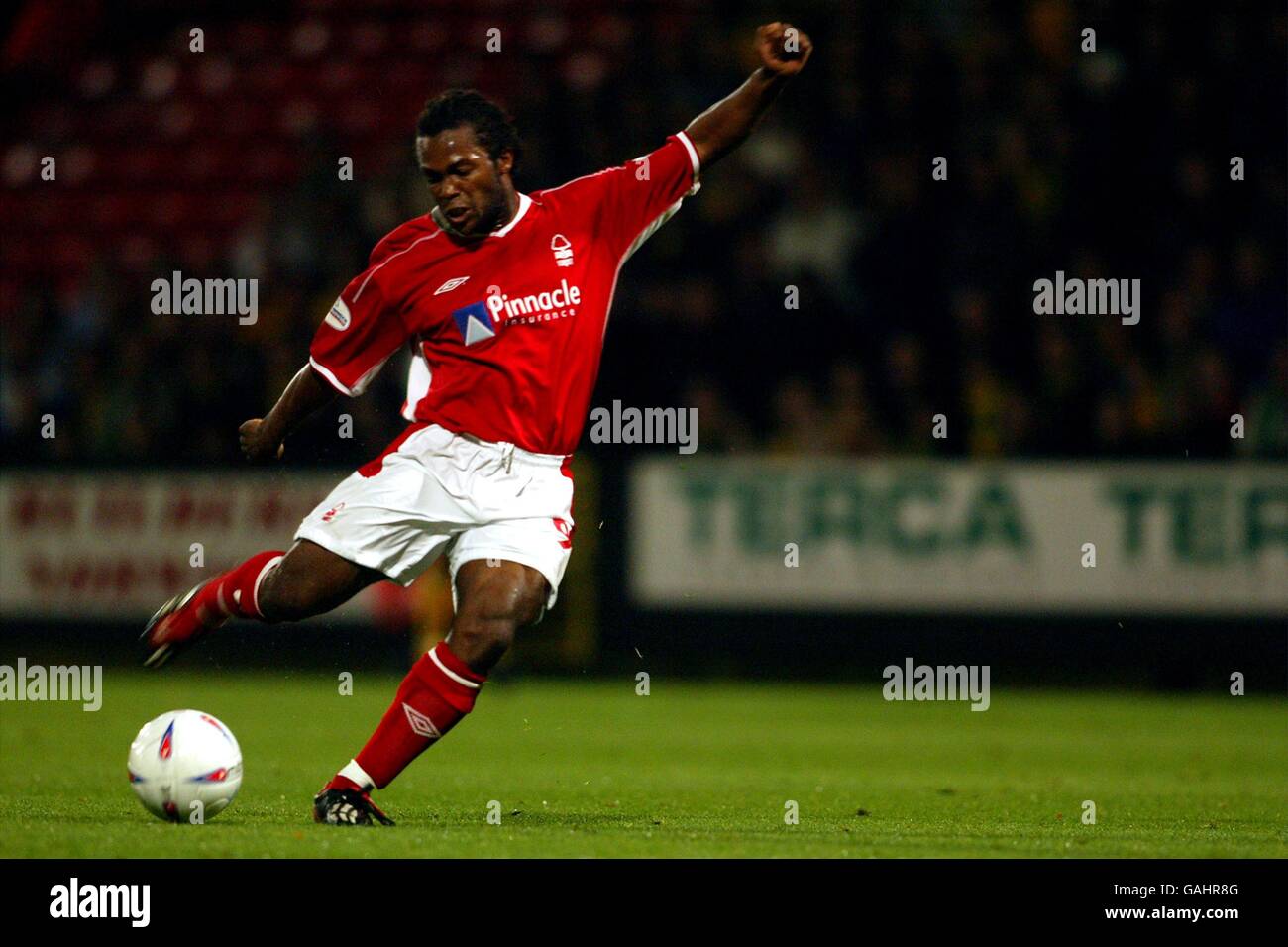 Nottingham forests david johnson shoots for goal hi-res stock ...