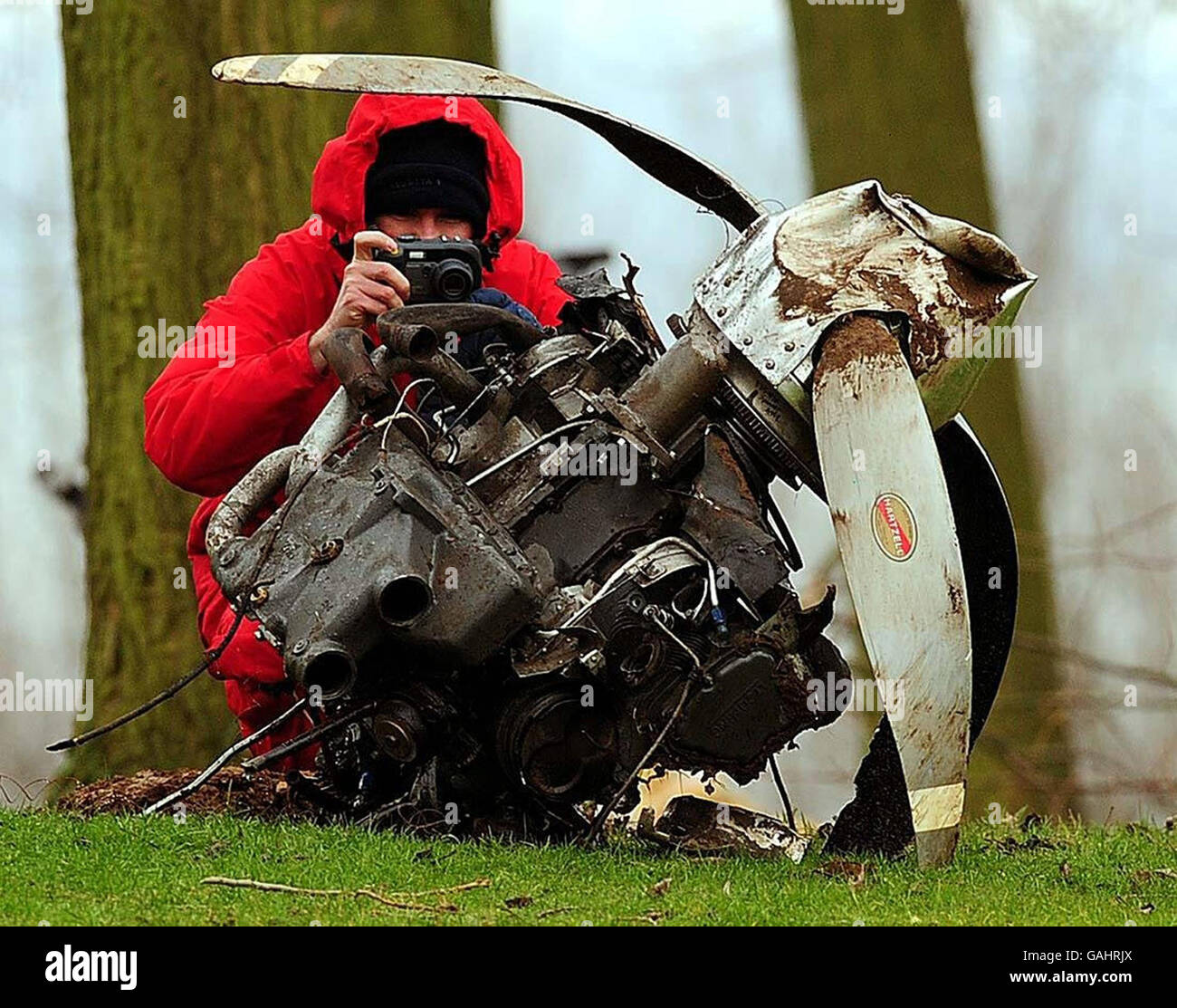 Light aircraft crash Stock Photo - Alamy