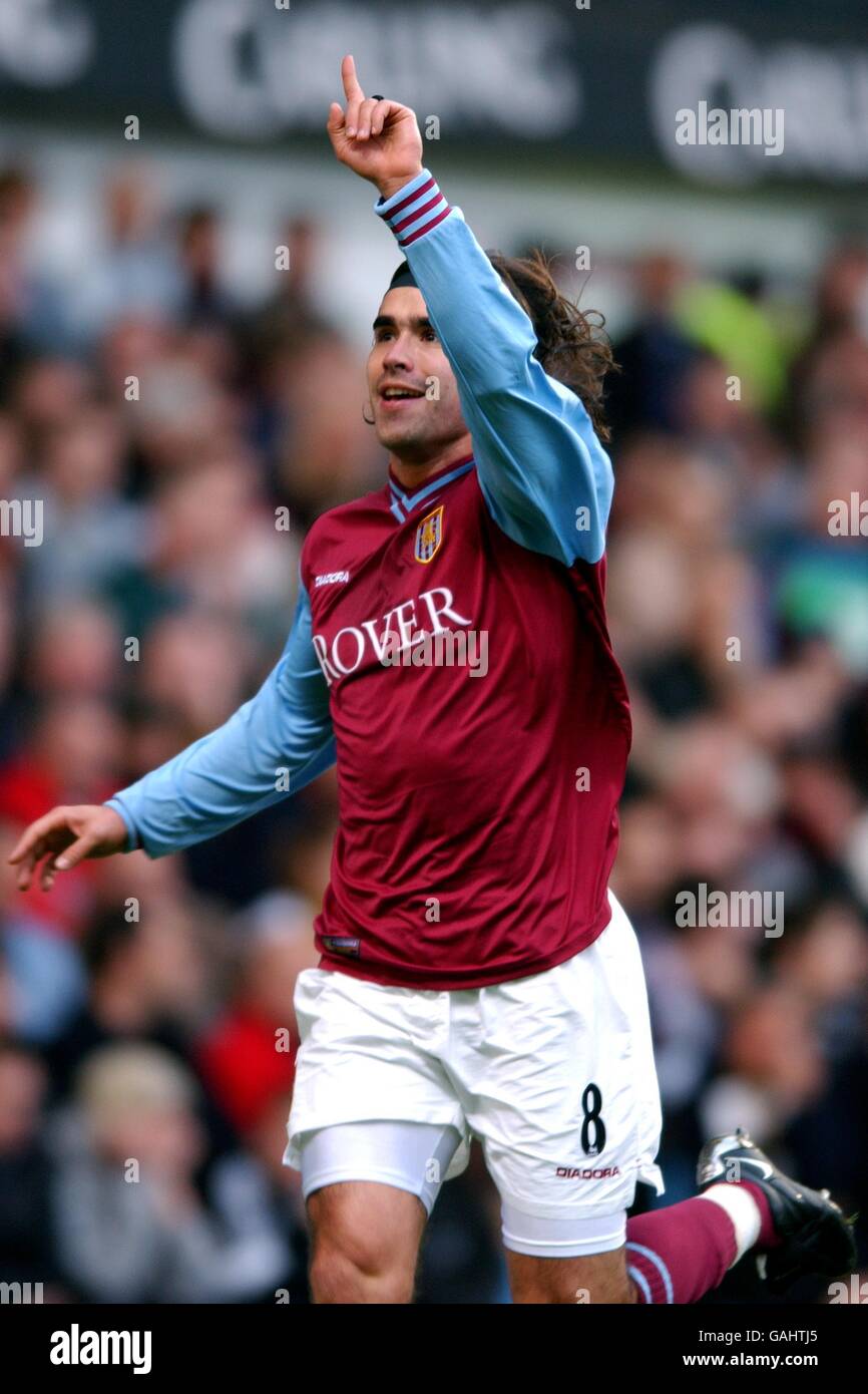 Aston villas juan pablo angel celebrates opening goal against fulham hi ...