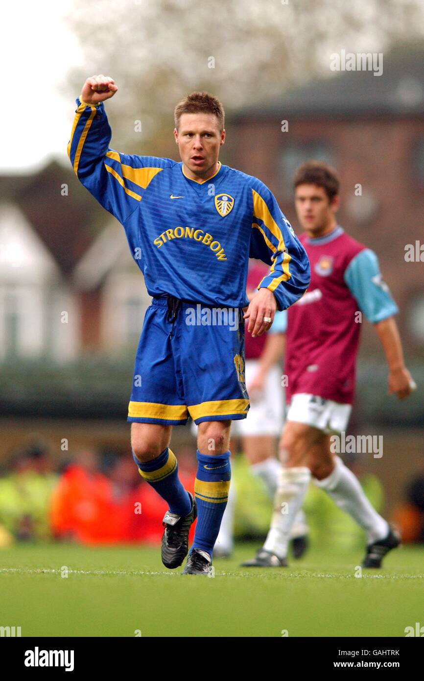 Leeds United's Nick Barmby celebrates scoring the opening goal for ...
