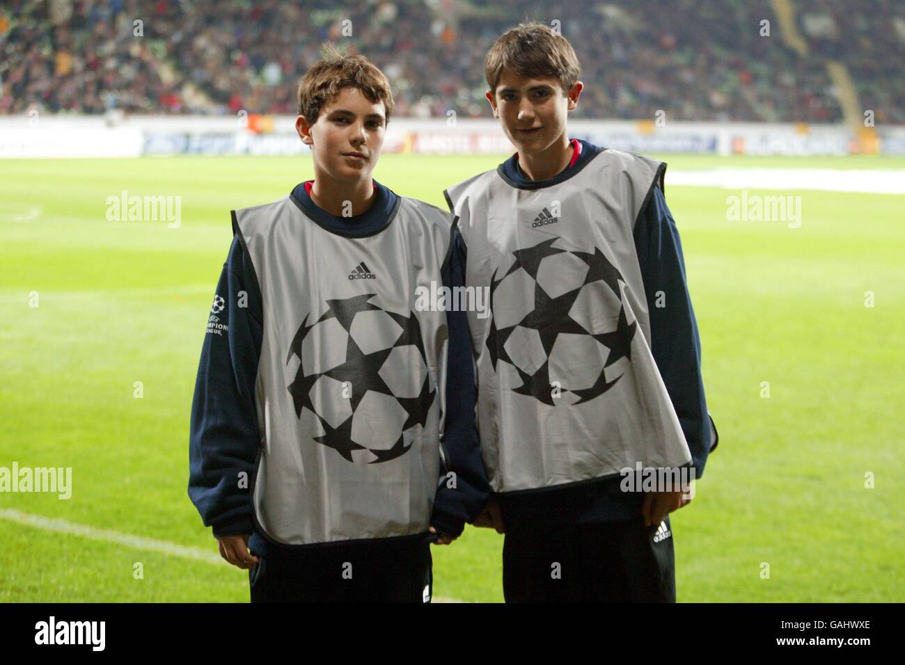 Matthew and Brian Hesterberg prior to walking to the centre circle ...