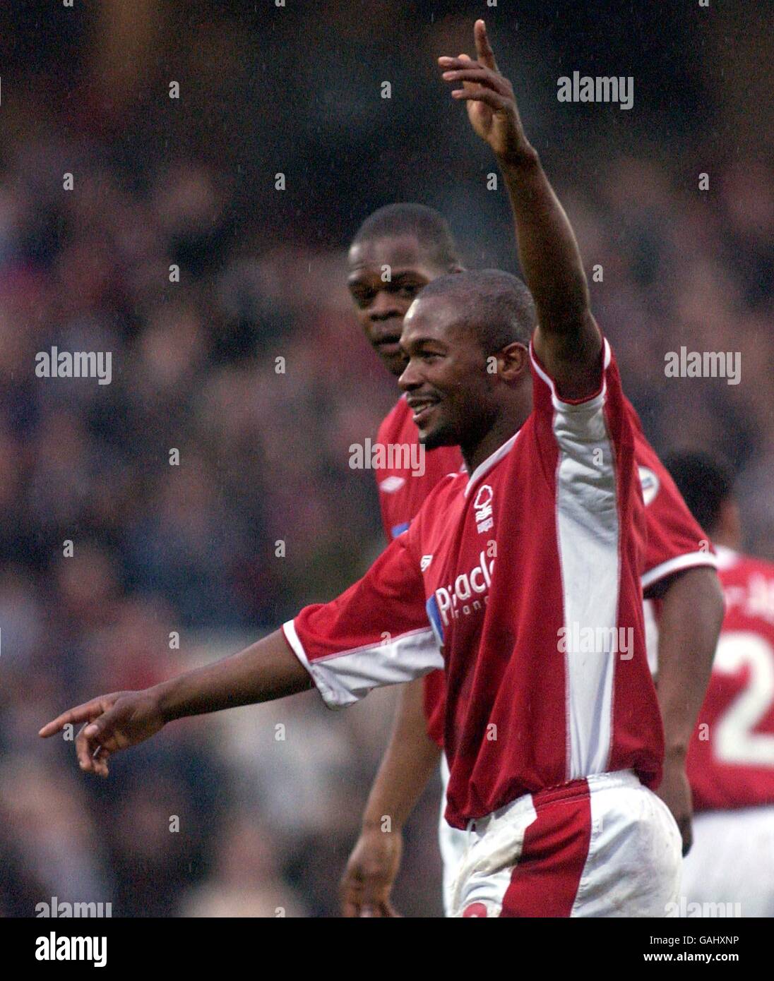 Nottingham Forest David Johnson celebrates with Marlon Harewood after ...