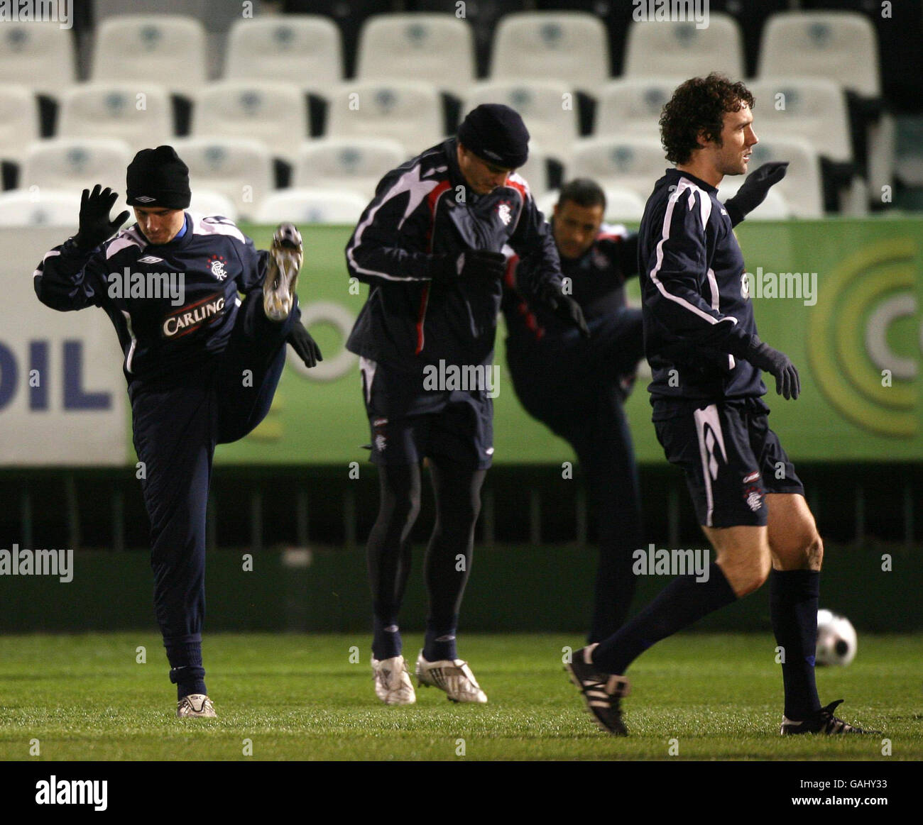 Rangers captain Barry Ferguson (left), Lee McCulloch and Christian ...