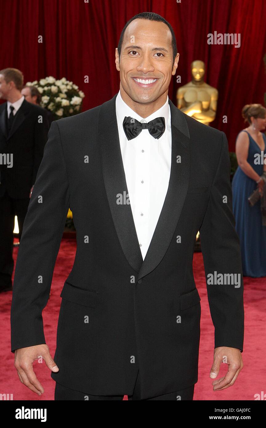 Half length mid top the rock redcarpet paoscars2008 hi-res stock ...