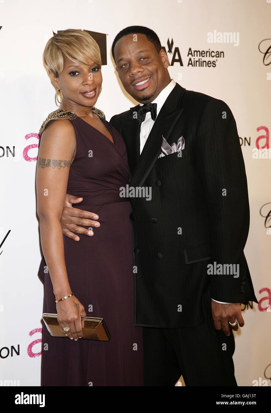 Mary J. Blige (left) and husband Martin Kendu arrive for the 16th Annual Sir Elton John AIDS ...