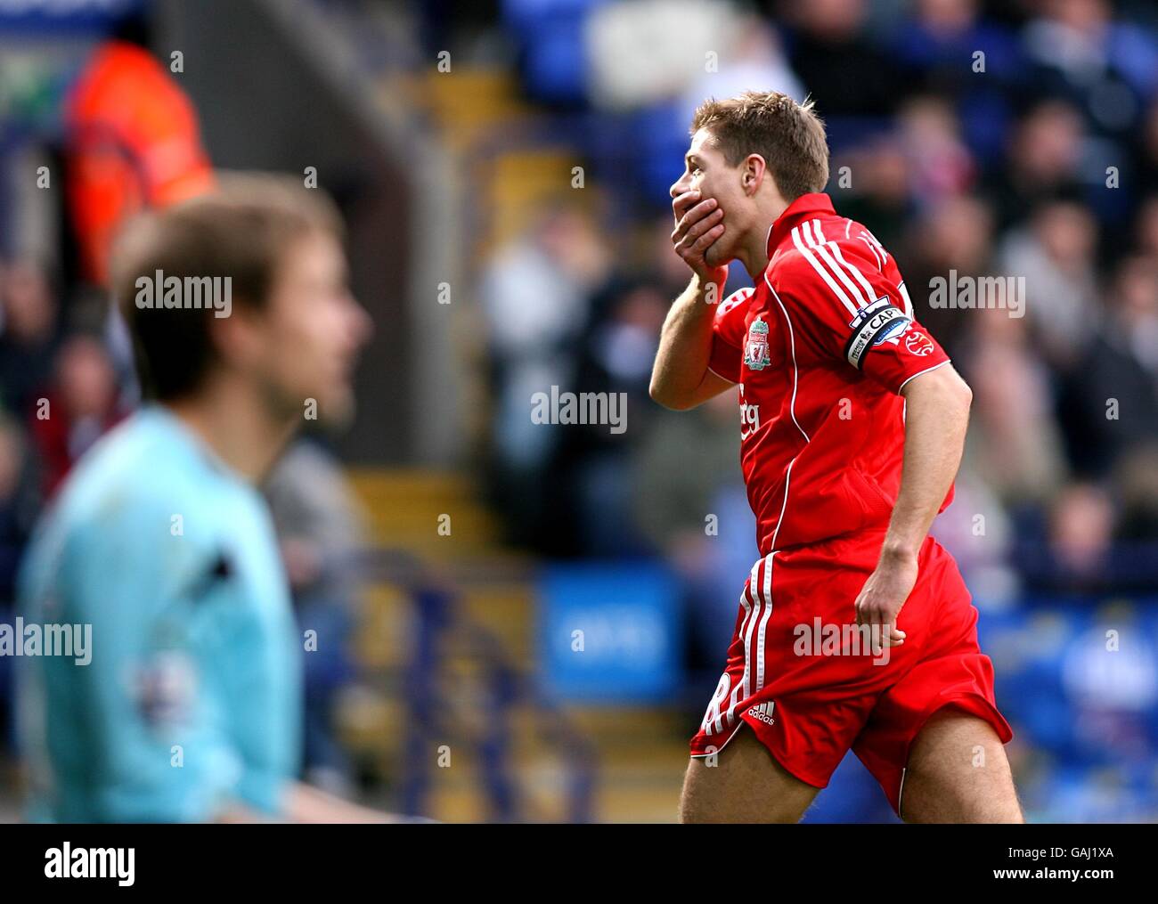 Liverpool's Steven Gerrard celebrates after his shot forced Bolton ...